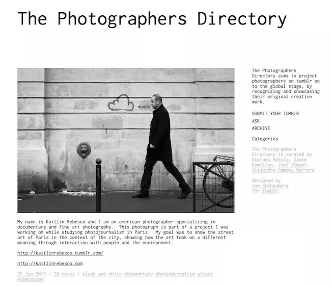 tumblr the photographers directory