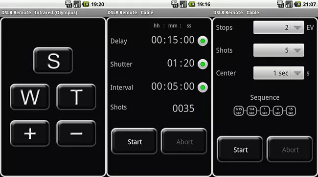 Скрыншоты пульта DSLR Remote для Android