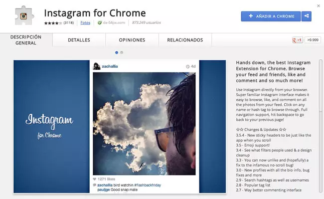 Instagram kwa Chrome