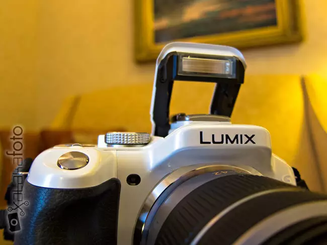 Detail blesku Lumix G5