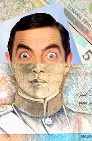 Photomontages of banknotes with famous faces