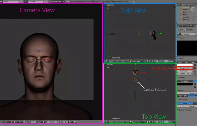 Esquemas de iluminação de retrato modelados em 3D