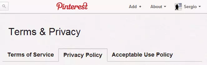 pinterest privacy