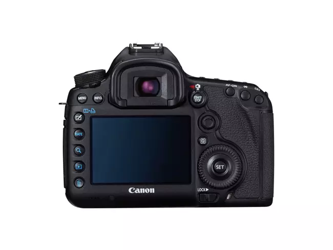 Pohľad zozadu na Canon EOS 5D Mark III