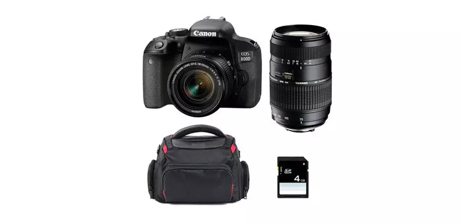 Canon Eos 800d Ef S 18 55mm F 4 5 6 Is Stm Tamron Af 70 300 Mm F 4 5 6 Di Ld బ్యాగ్ Sd 4go