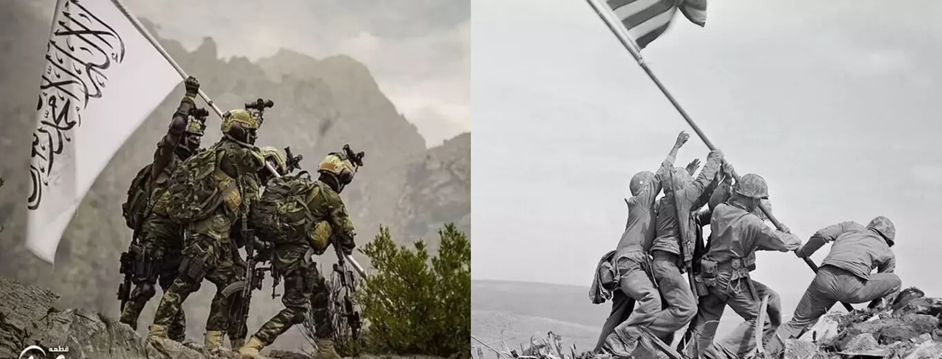 Esta fotografia de hasteamento da bandeira de Iwo Jima Iwo Jima do Taleban Iwo Jima está envergonhando os americanos