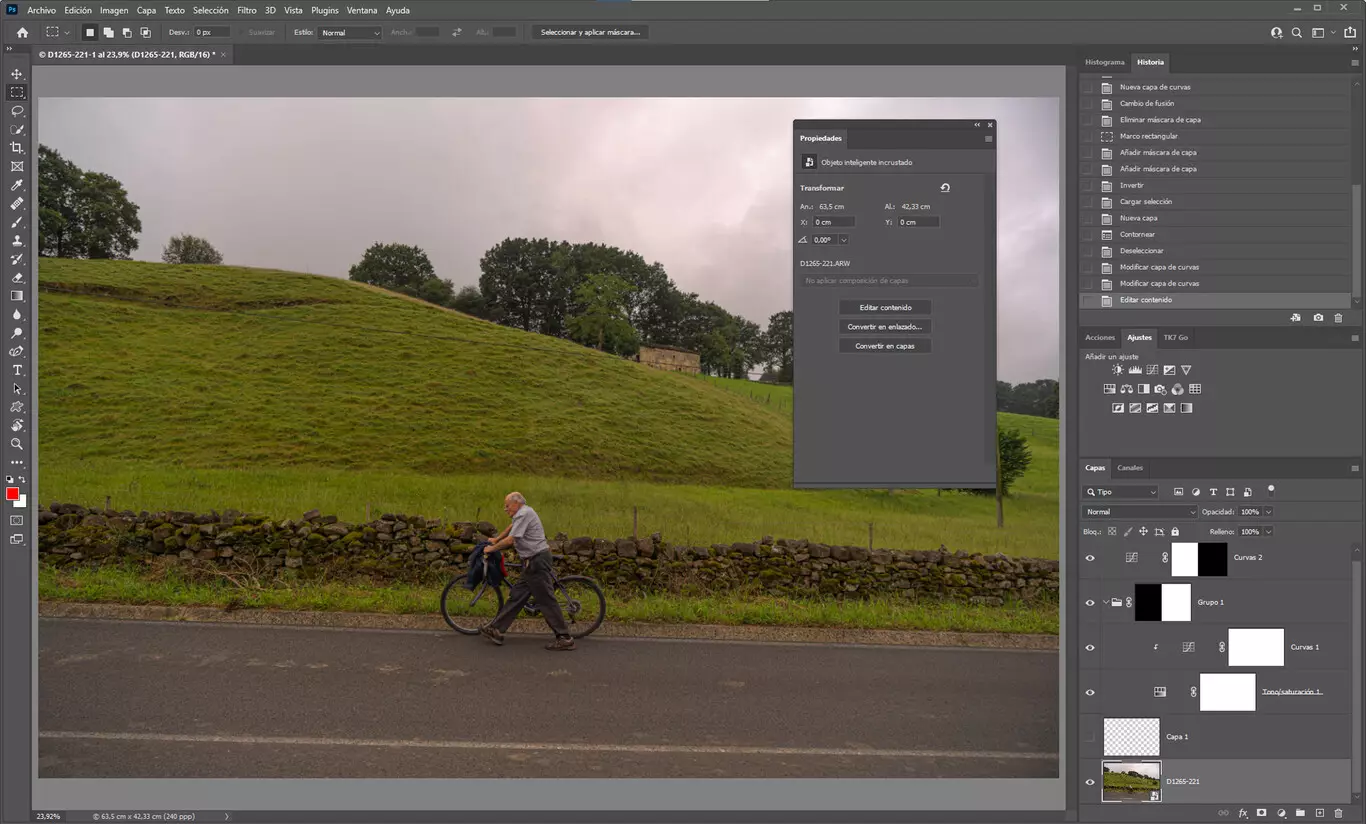 Lengkung Mendatar Adobe Photoshop