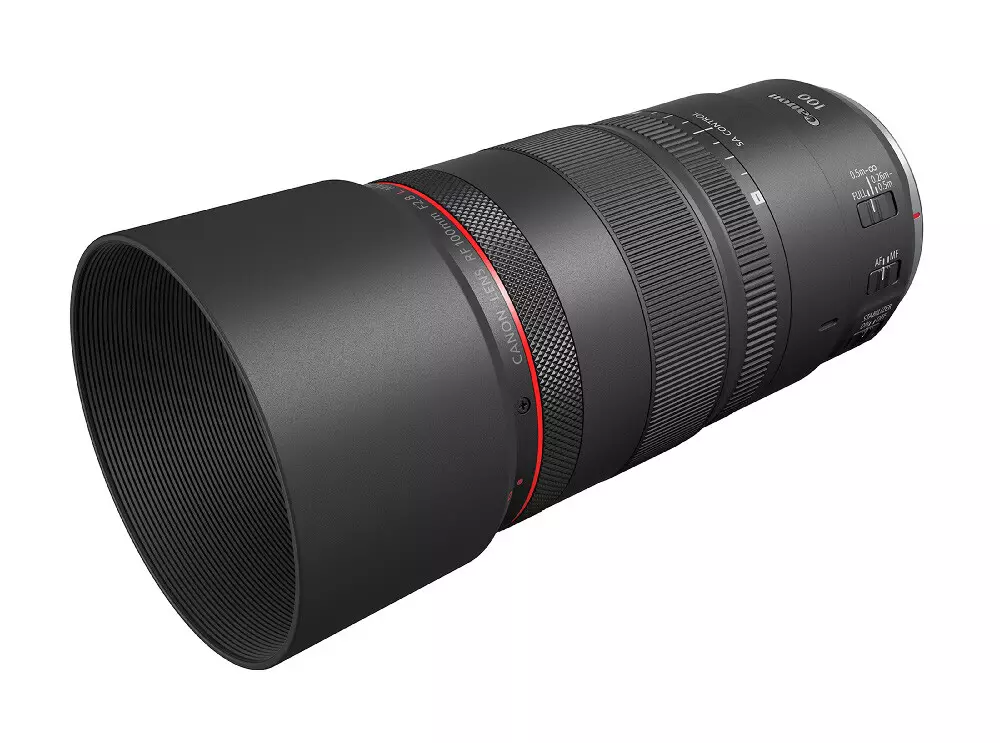 Rf100mm F2 8 L makro ar objektīva pārsegu Et 73c Copy