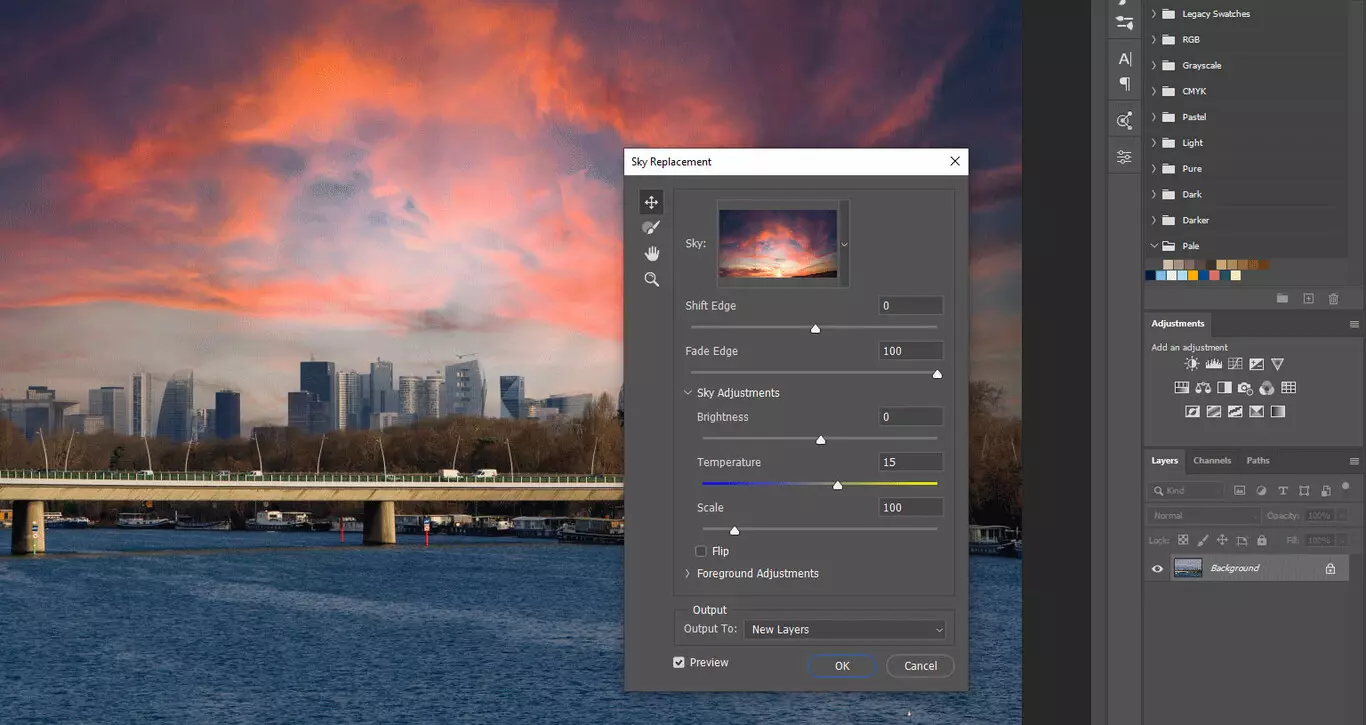 ciel remplacer l'outil photoshop 2021