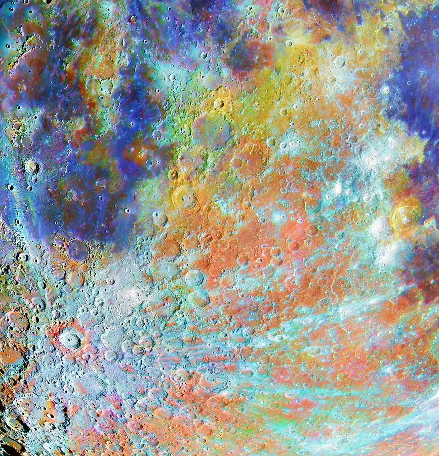 Om 40753 11 Հաղթող Tycho Crater Տարածաշրջանը Գույներով A C Ալեն Փայլու