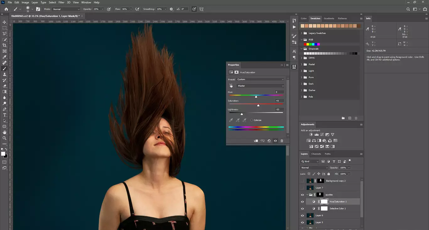 αλλαγή χρώματος μαλλιών στο photoshop