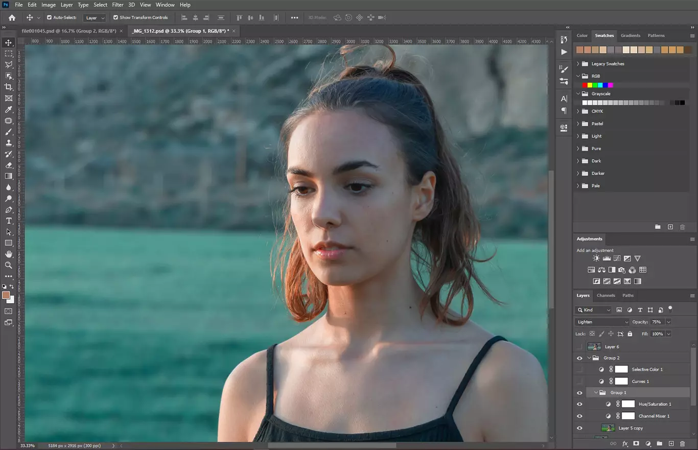 radoša portreta krāsu korekcija Photoshop