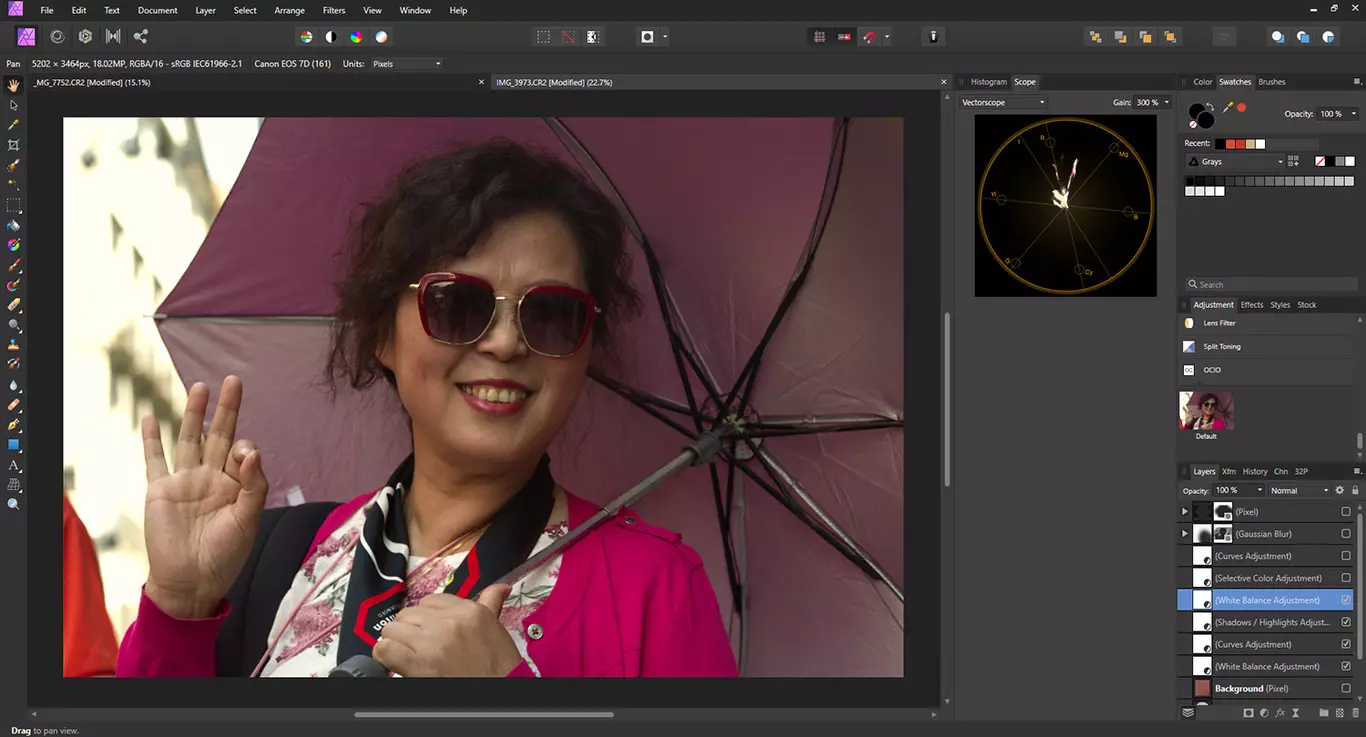 giving warmth in affinity photo