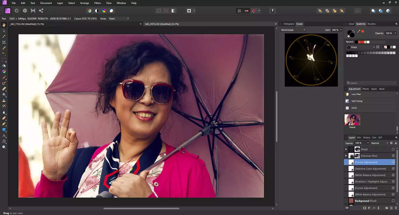 affinity photo live filters