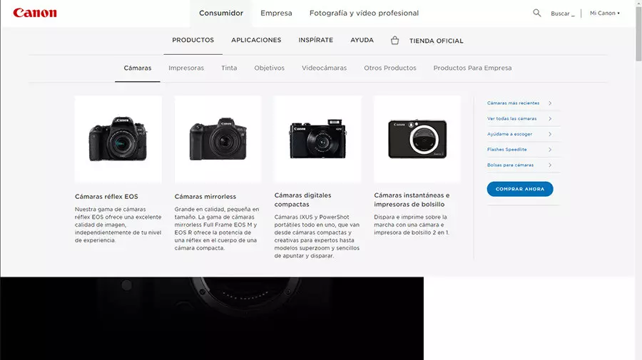 Katalogové fotoaparáty Canon