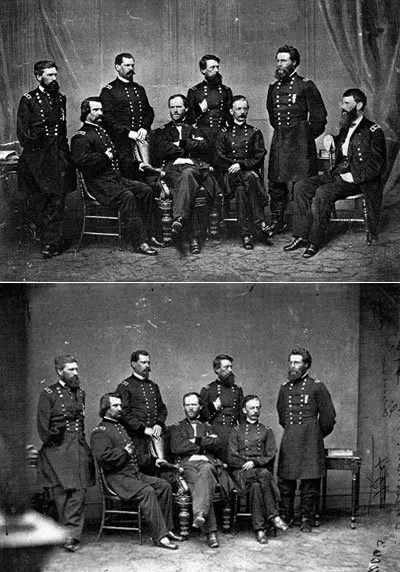 Il generale Blair viene aggiunto a una foto del generale Sherman