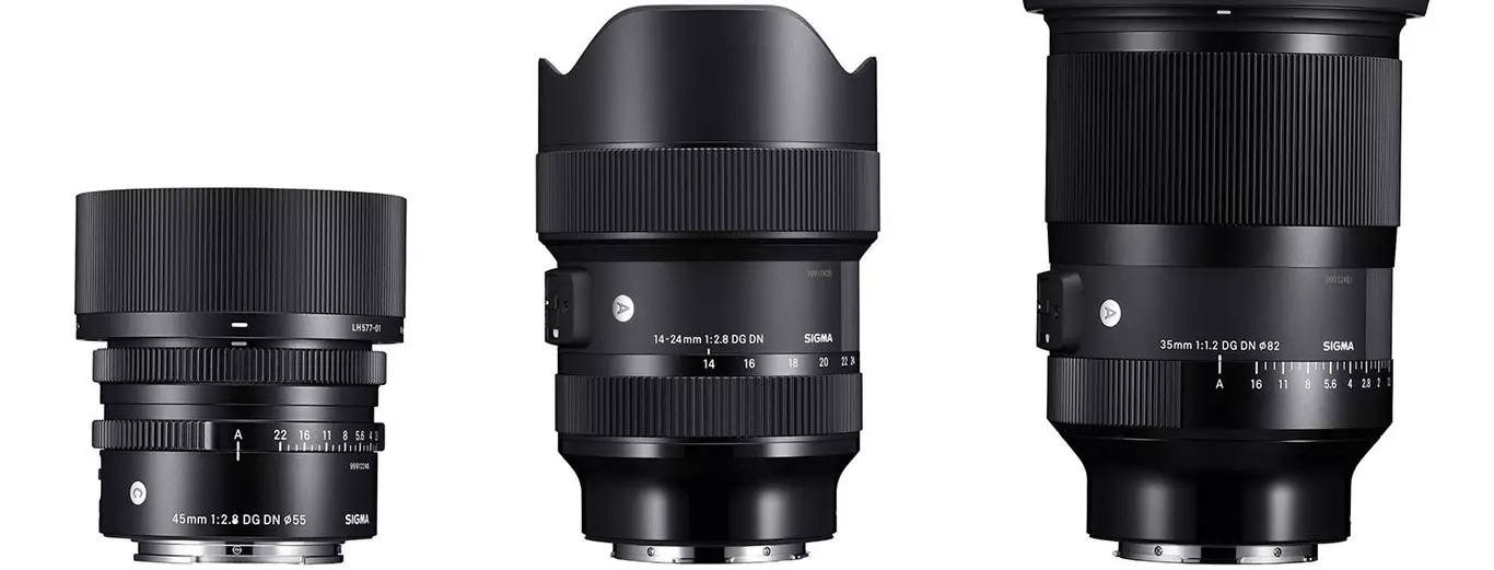 Sigma 35mm F1.2 DG DN, 14-24mm F2.8 DG DN jeung 45mm F2.8 DG DN: lénsa anyar pikeun E jeung L dipasang pinuh mirrorless.