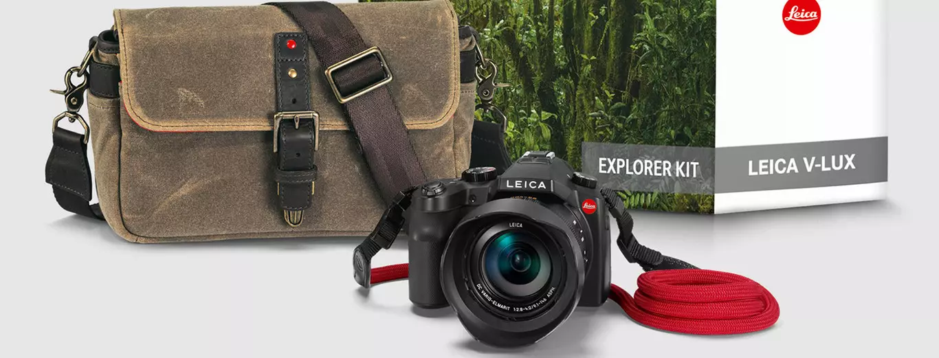 Leica V-Lux Explorer Kit خاص ڊيزائن ڪئميرا بيگ ۽ پٽي سيٽ