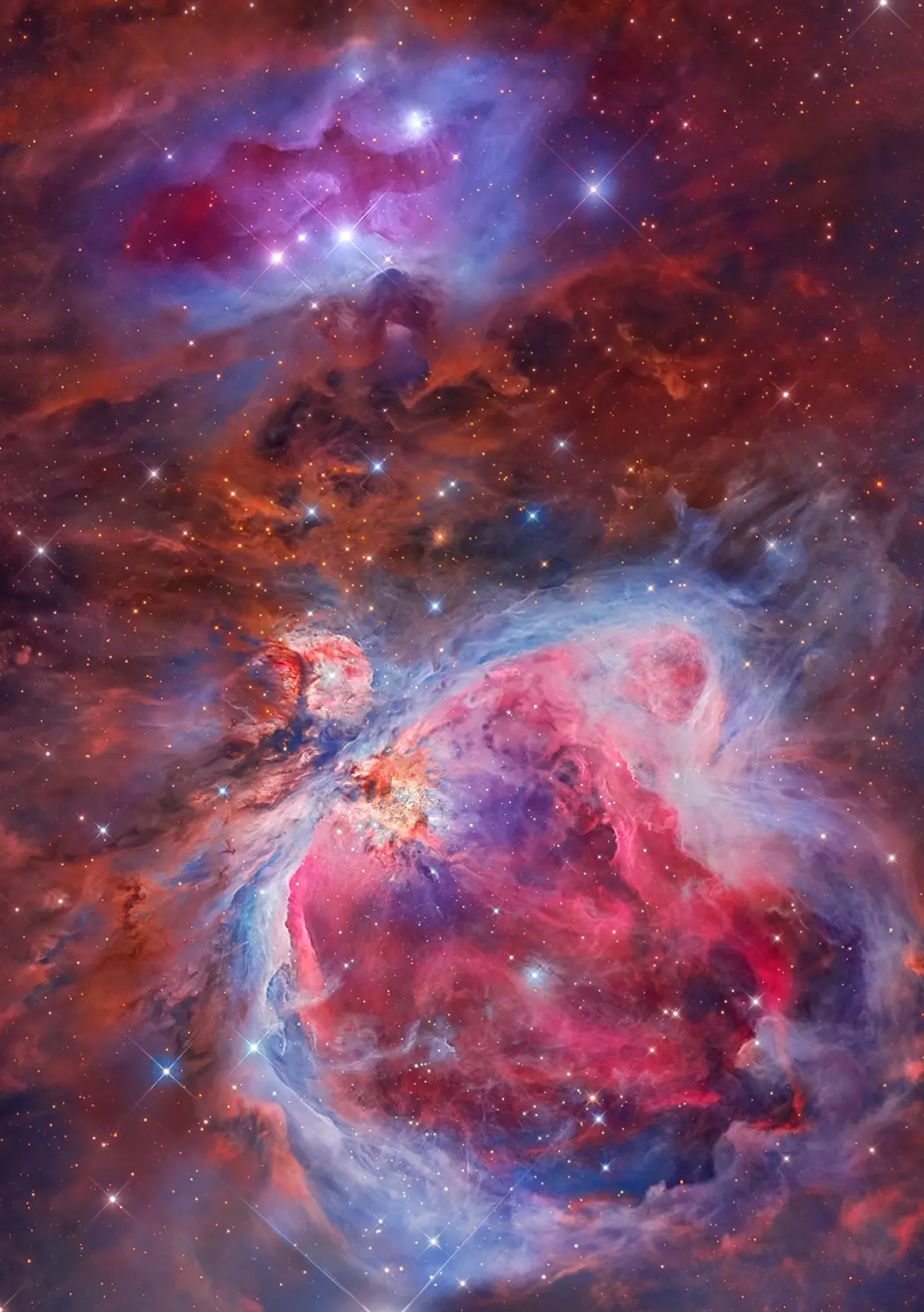 Mosaic of the Great Orion Running Man Nebula C Miguel Angel Garcia Borrella sy Lluis Romero Ventura