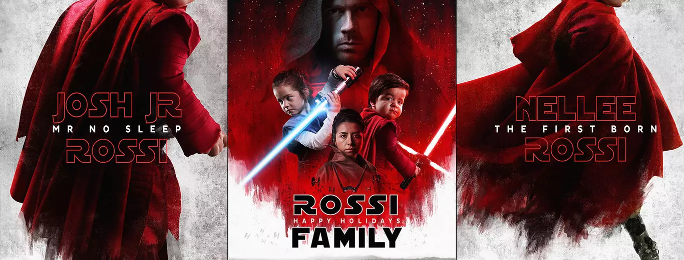 Setsebi sa Lifoto se Etsa Karete ea Keresemese e Thehiloe ho Star Wars: The Last Jedi Poster