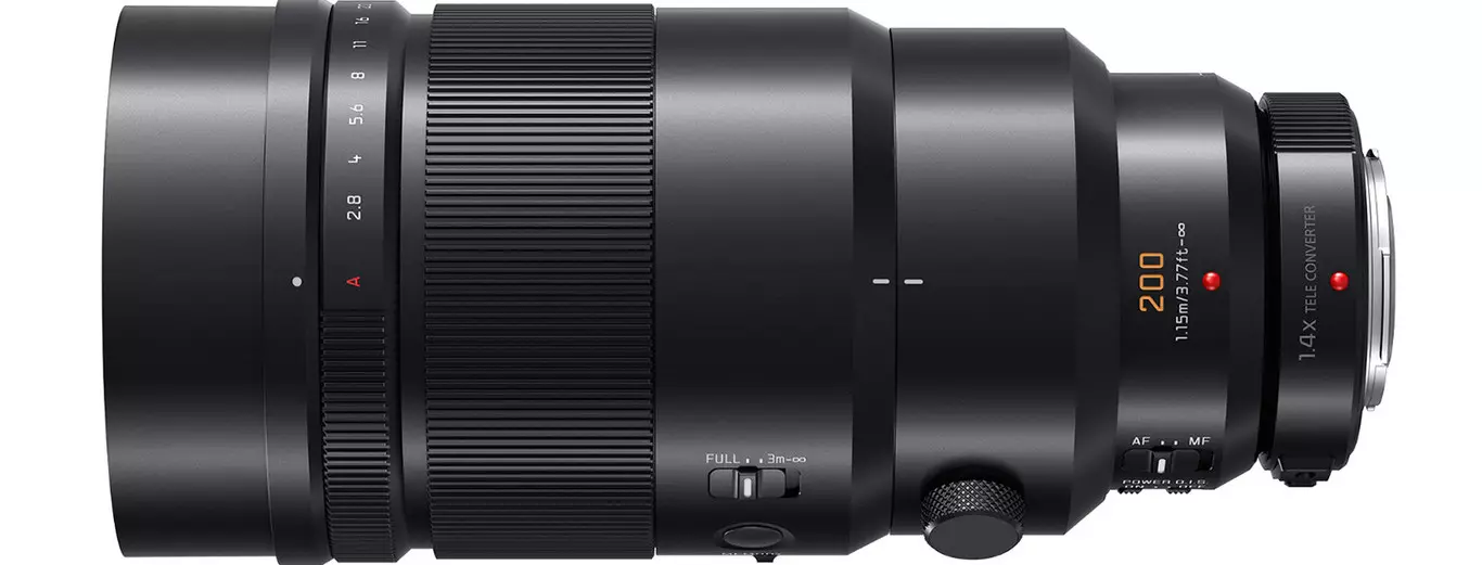 Leica DG Elmarit 200mm f / 2.8 Imbaraga OIS, lens ya terefone ya Micro4 / 3 kamera