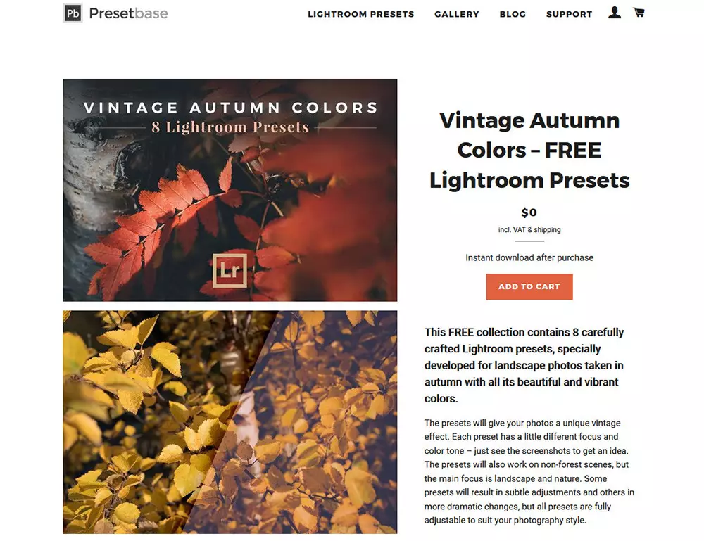 „Vintage Autumn Colors Lr“ išankstiniai nustatymai 2