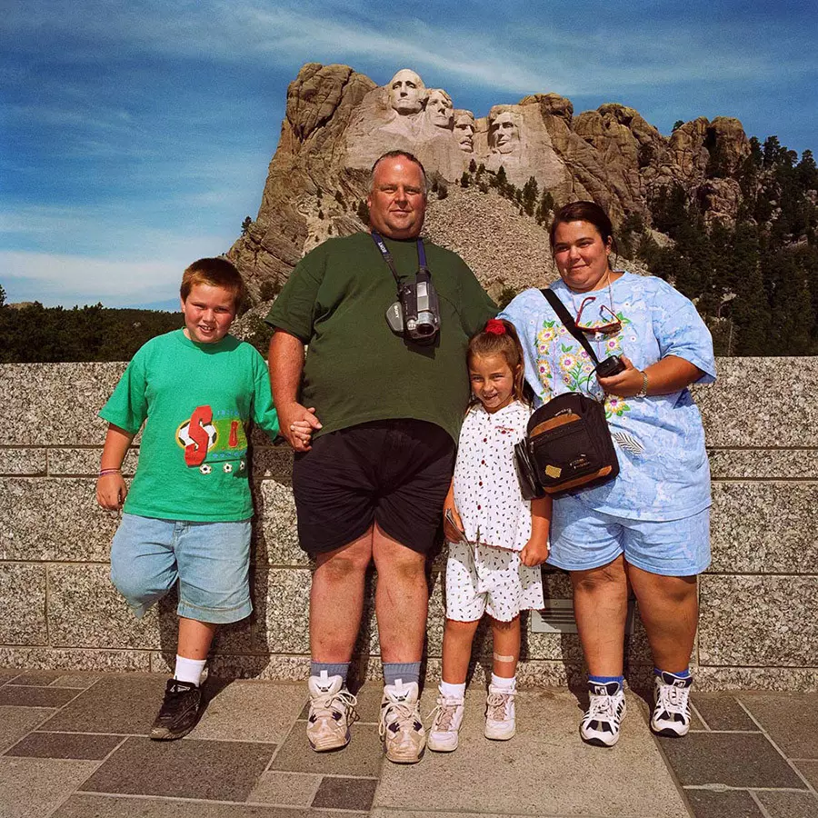 家庭在 Mt Rushmore Sd