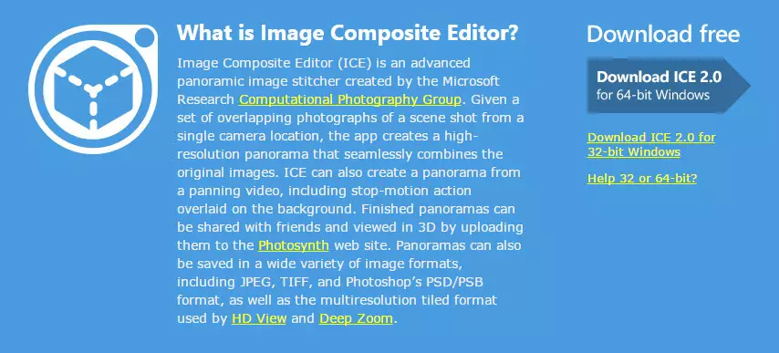 Microsoft Image Composite Editor (ICE)