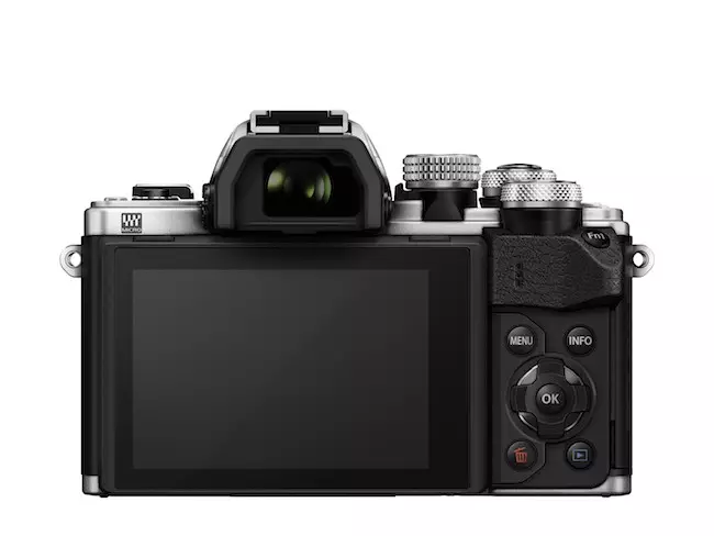 Om D E M10 Mark II Stříbrná zadní strana