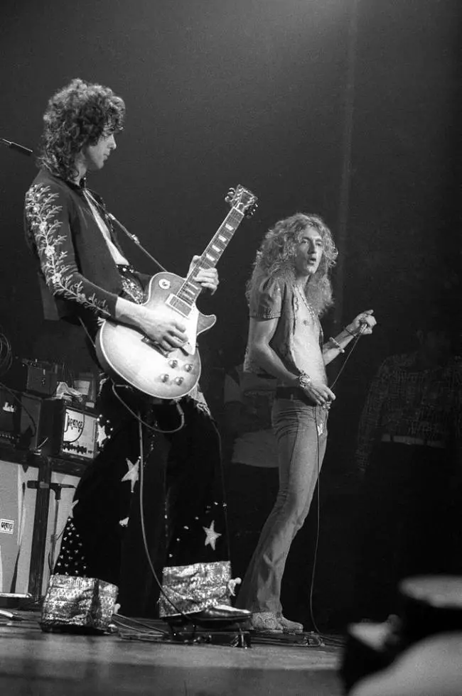 Jimmy Page en Robert Plant Madison Square Garden, New York, 1973