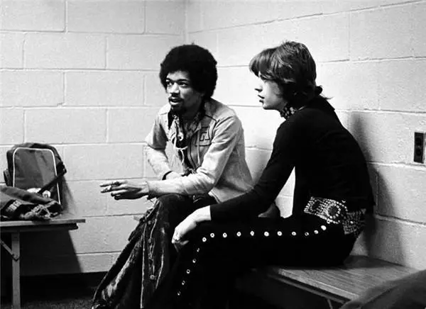 Jimi Hendrix en Mick Jagger, New York, 1969