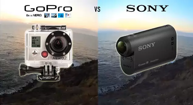Cam Gweithredu Sony HDR-AS15 VS GoPro Hero2