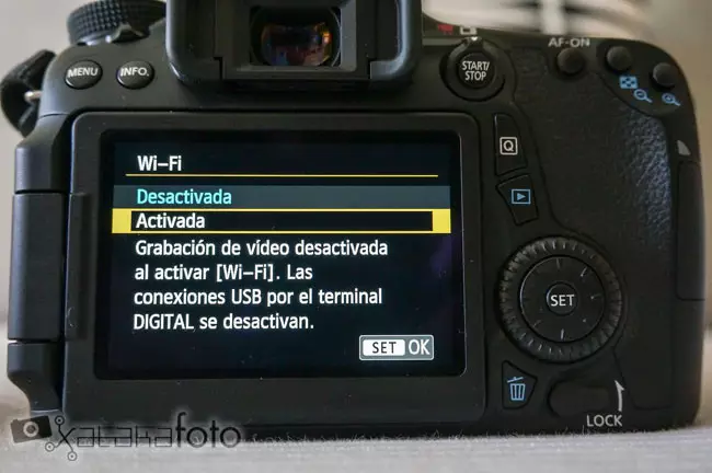 Canon EOS 70D ವೈಫೈ ಡಿಸ್ಪ್ಲೇ