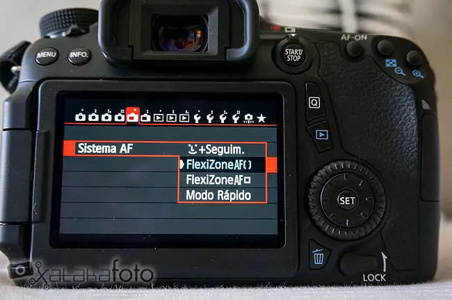 Canon EOS 70D AF pantaila